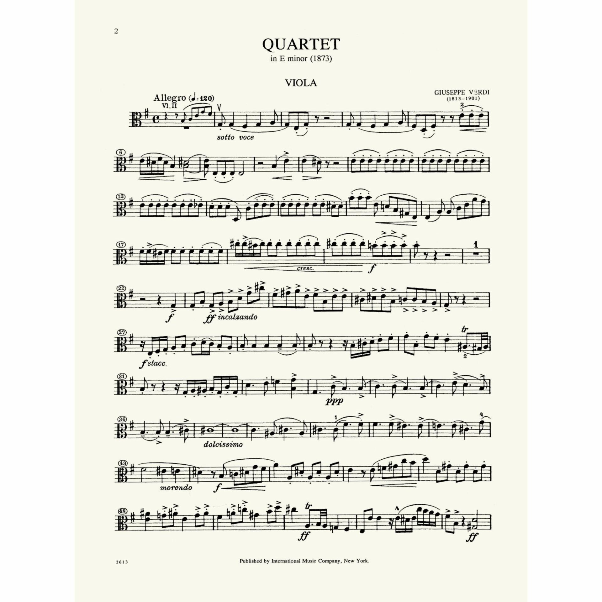 Verdi - String Quartet in E Minor - Southwest Strings