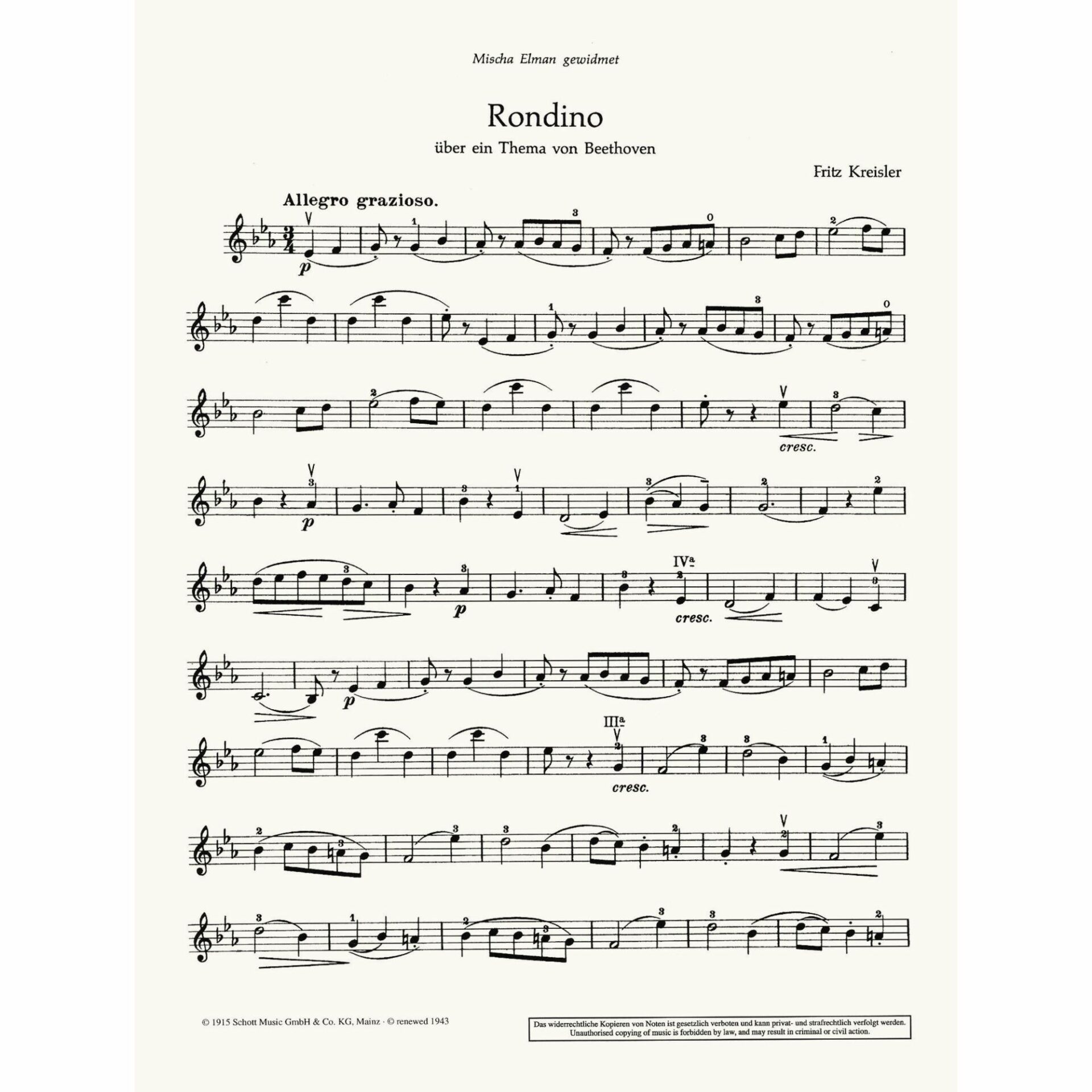 Kreisler - Rondino for Violin and Piano - Southwest Strings