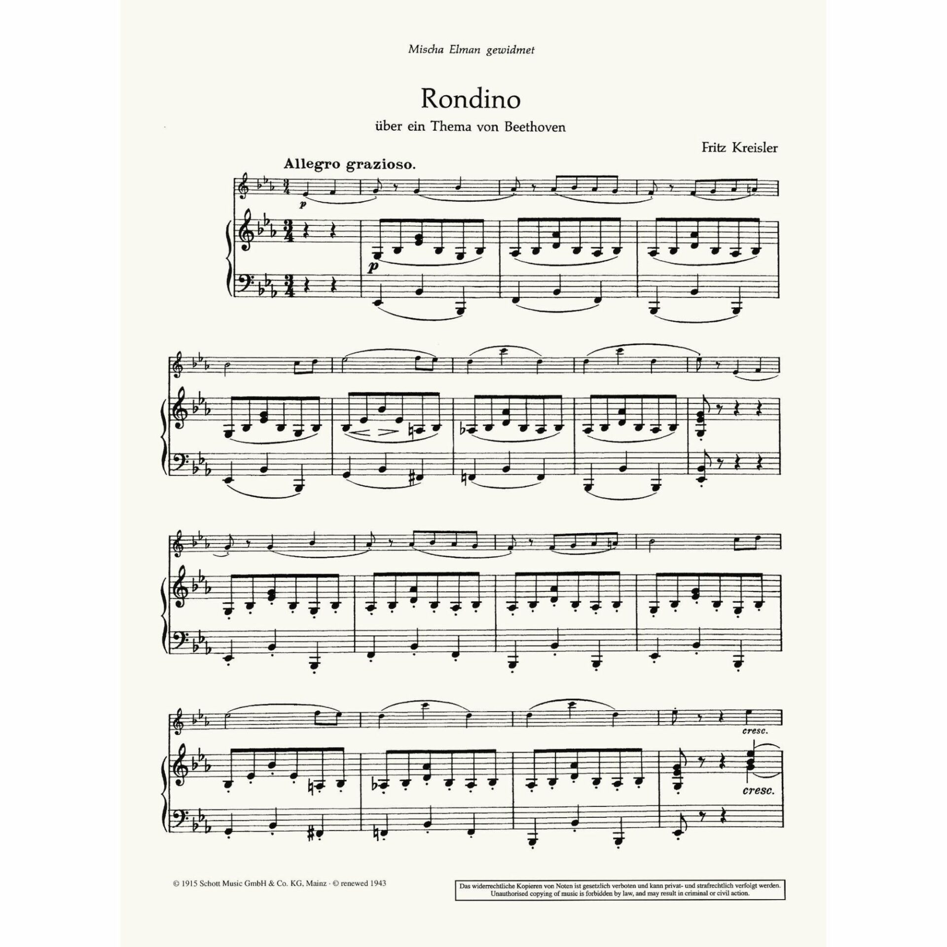 Kreisler - Rondino for Violin and Piano - Southwest Strings