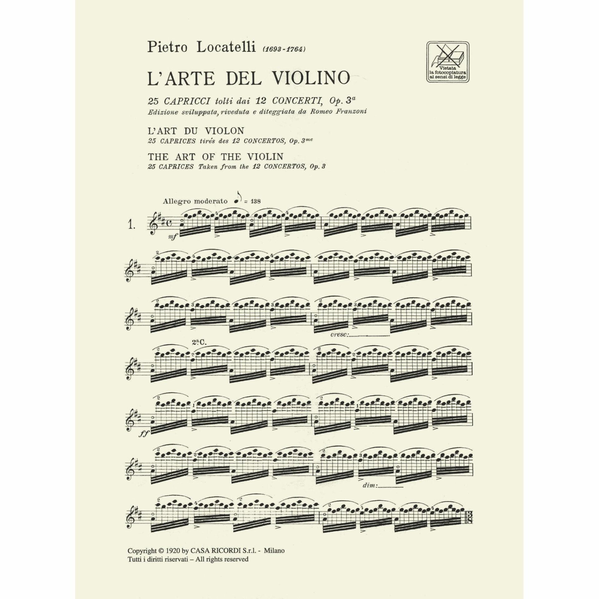Locatelli - The Art of Violin, Op. 3 - Southwest Strings