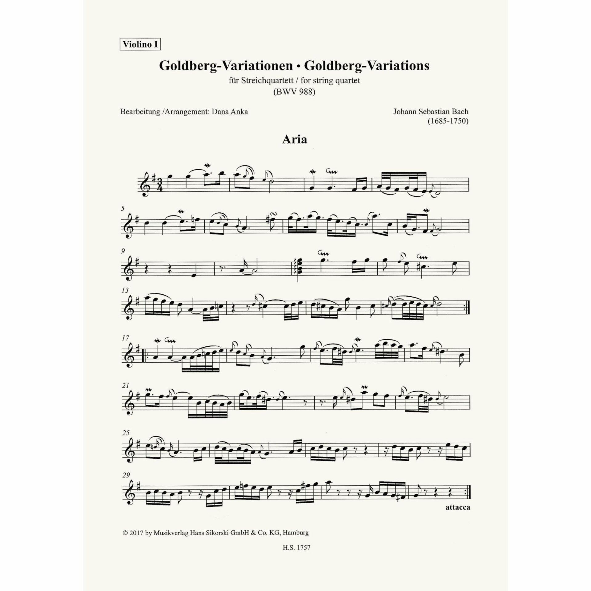 Bach - Goldberg Variations, BWV 988 for String Quartet - Southwest Strings