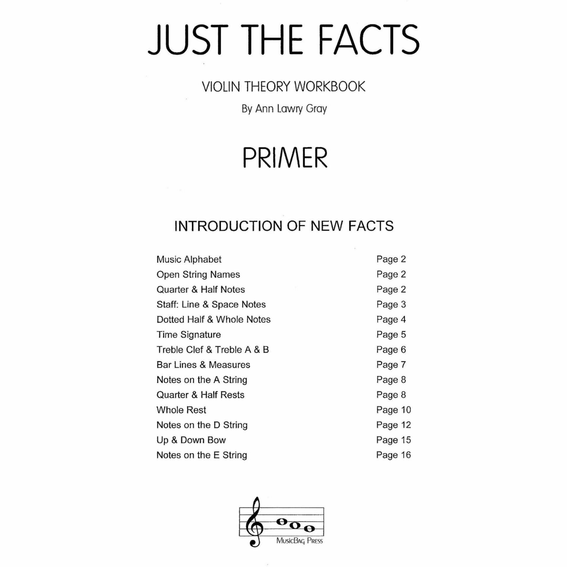 Just the Facts: Theory Workbooks for Violin - Southwest Strings