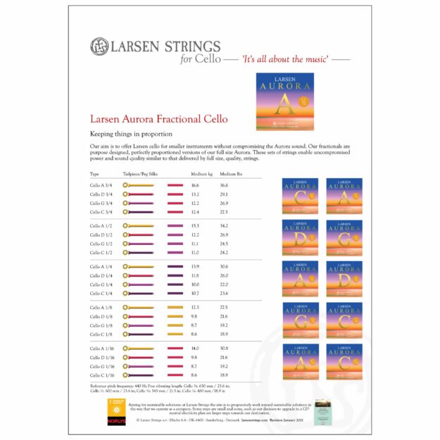 Larsen Aurora Cello Strings - Southwest Strings