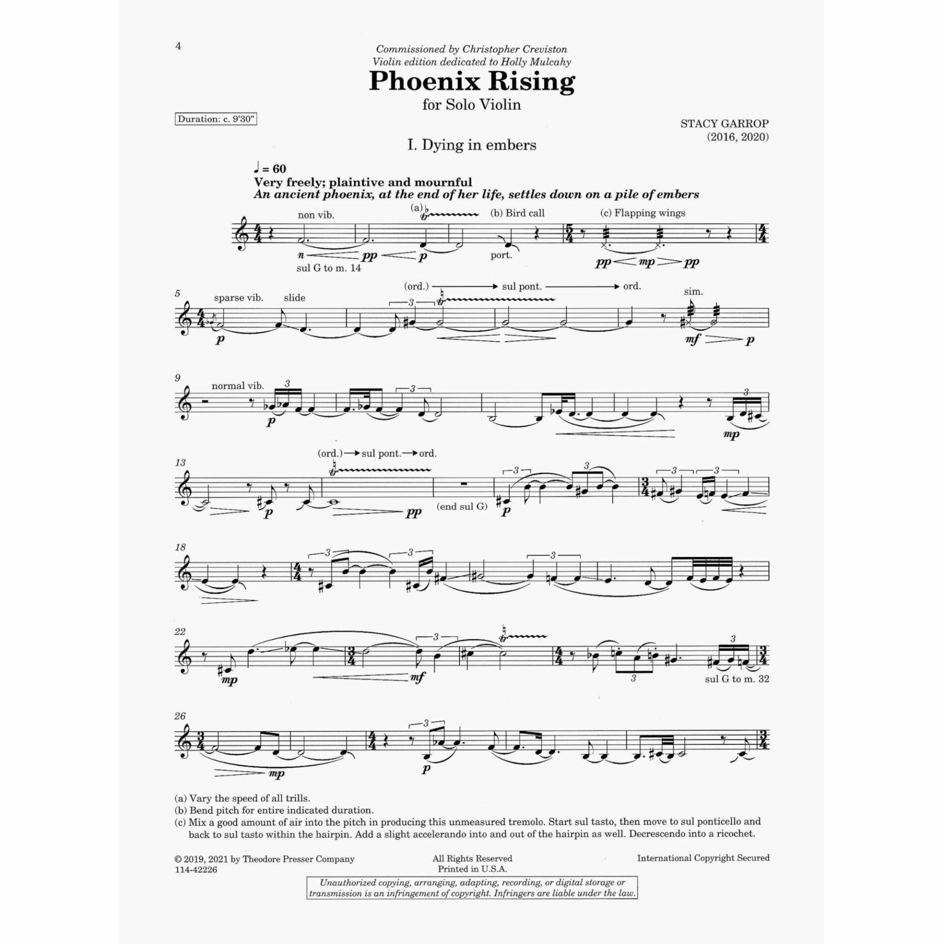 Garrop - Phoenix Rising for Solo Violin - Southwest Strings