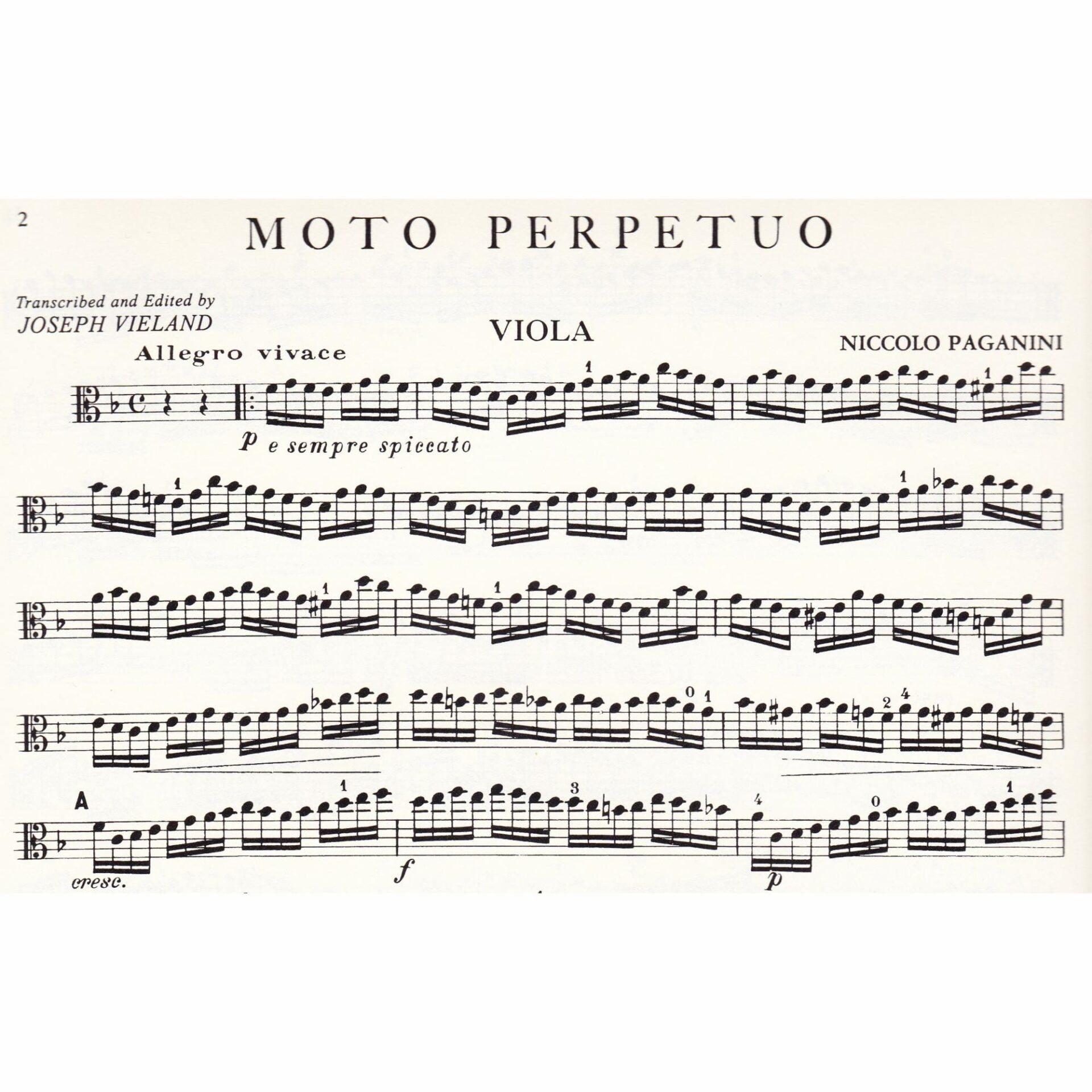 Paganini - Moto Perpetuo, Op. 11 for Viola and Piano - Southwest Strings