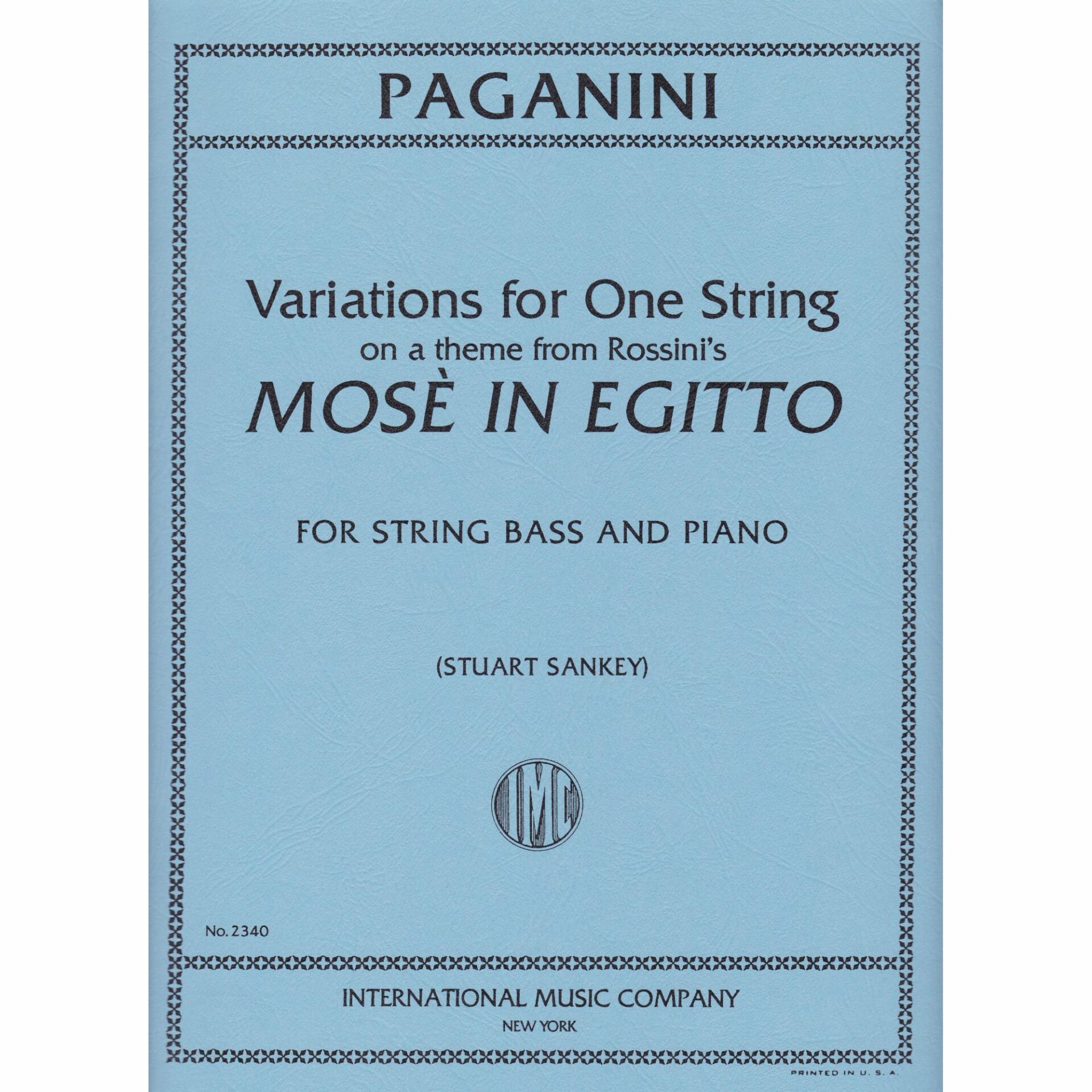 Paganini - Variations on One String for Bass and Piano - Southwest Strings