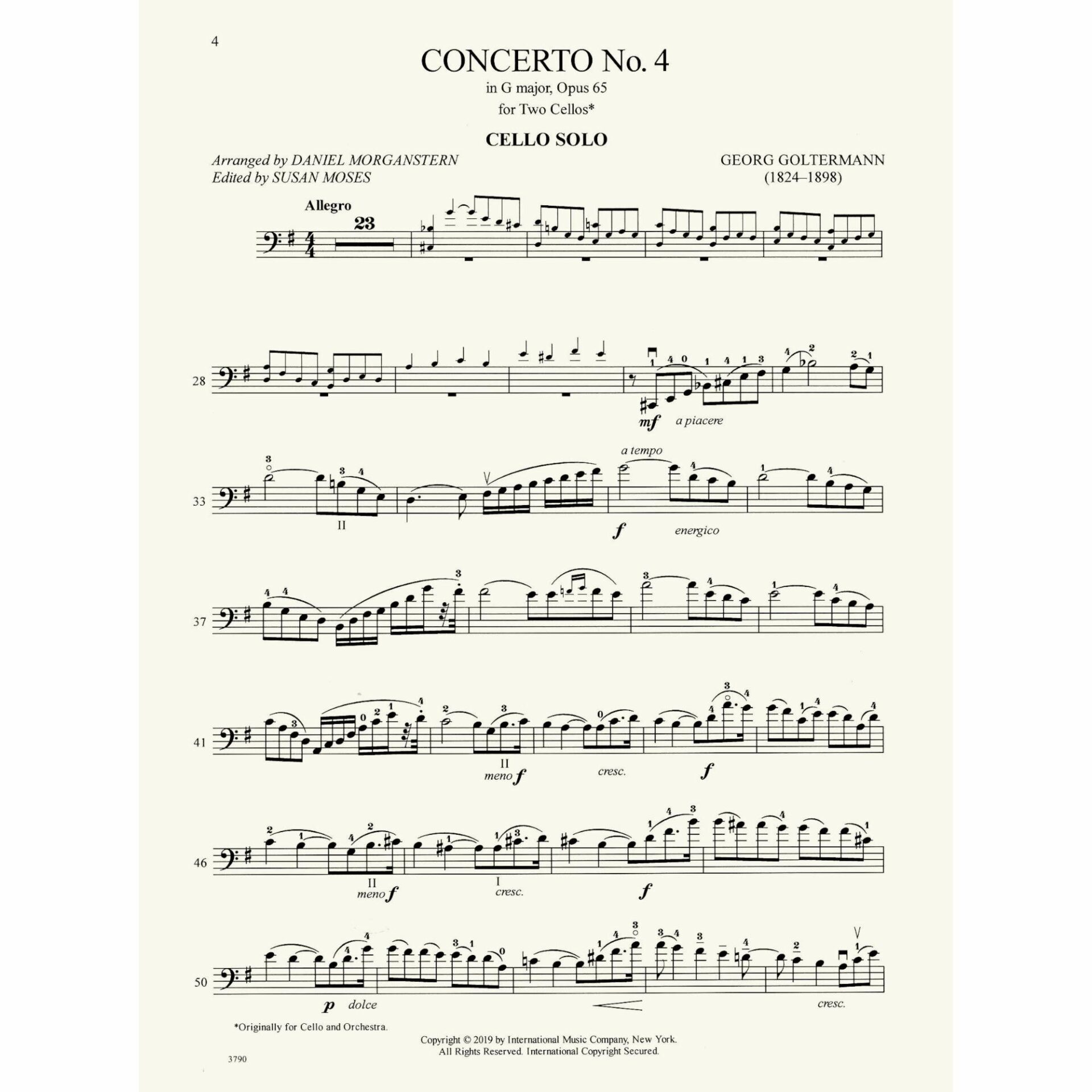 Goltermann - Concerto No. 4 in G Major, Op. 65 for Two Cellos ...