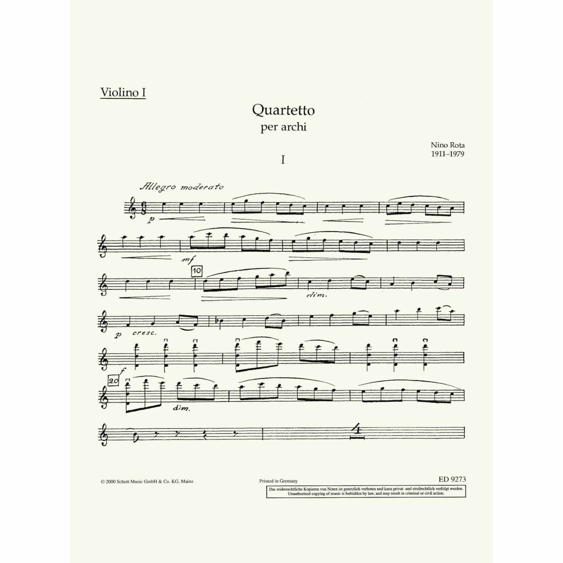 Rota - String Quartet - Southwest Strings