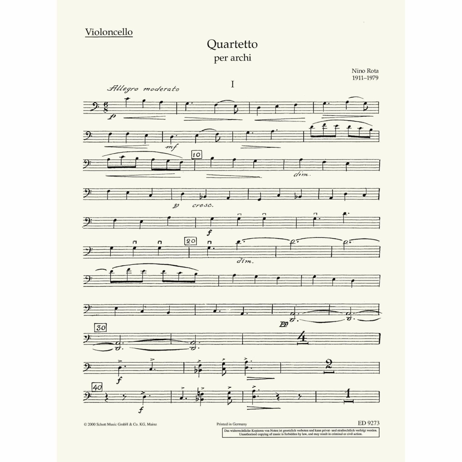 Rota - String Quartet - Southwest Strings