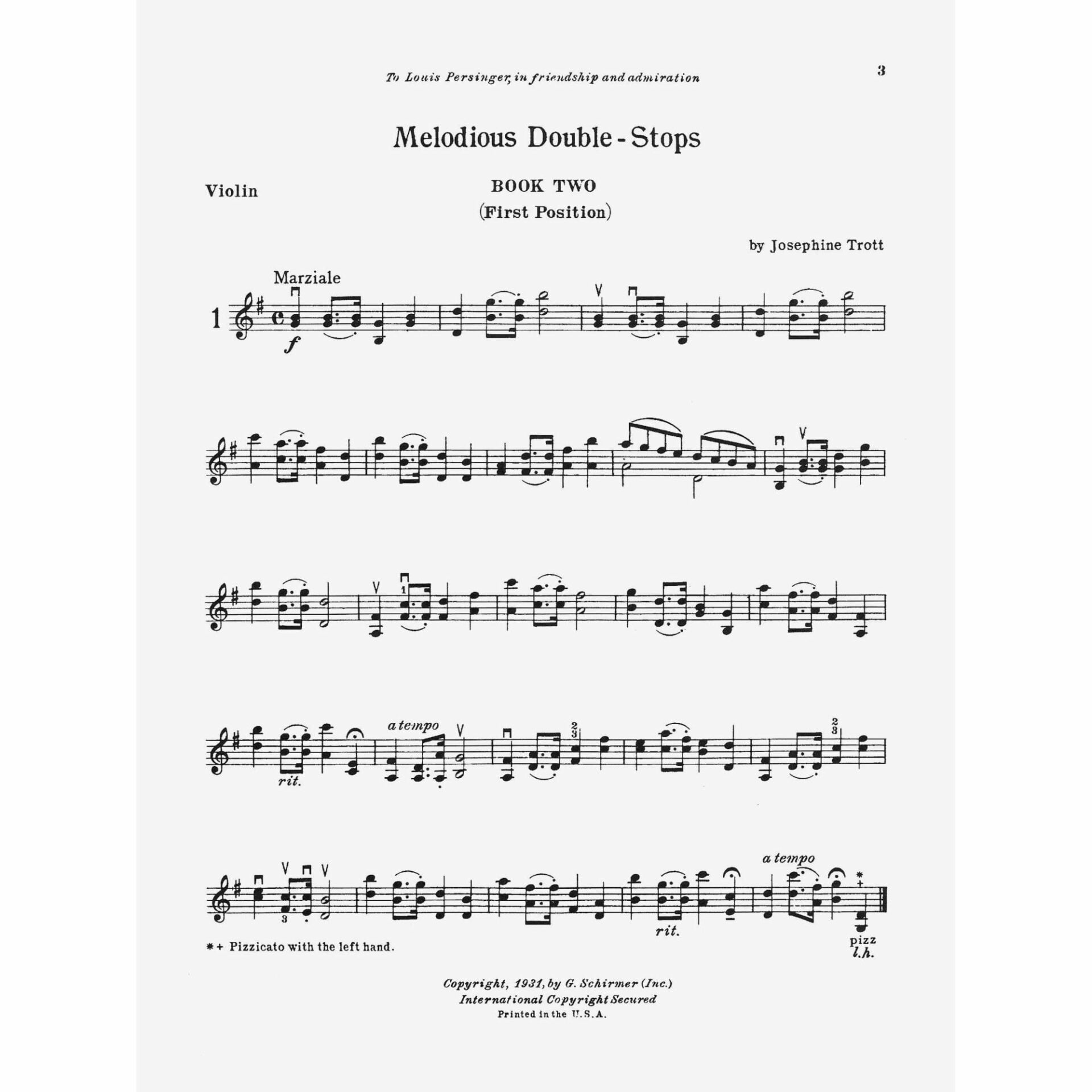 Trott - Melodious Double Stops for Violin - Southwest Strings