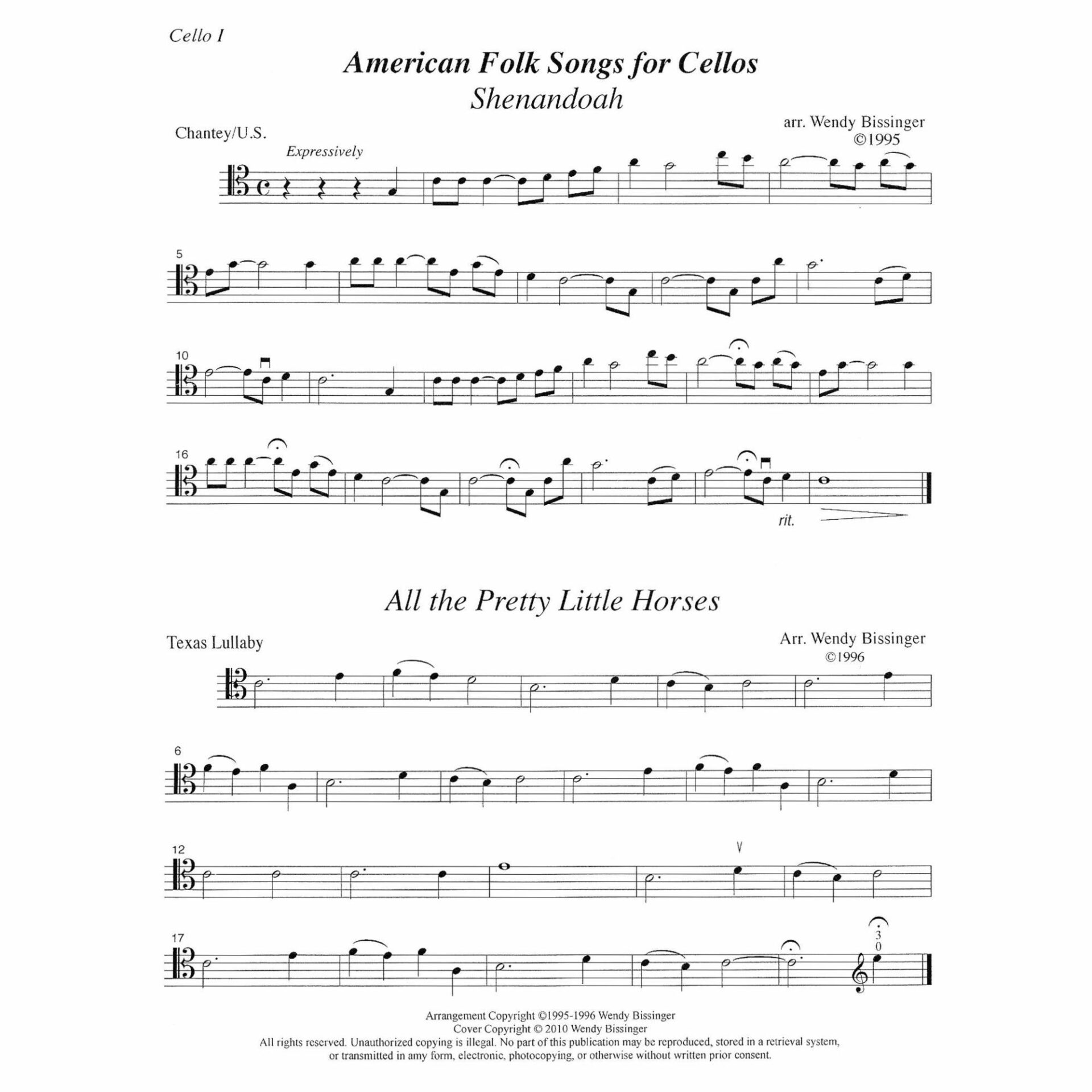 American Folk Songs, Vol. I for Cello Ensemble - Southwest Strings