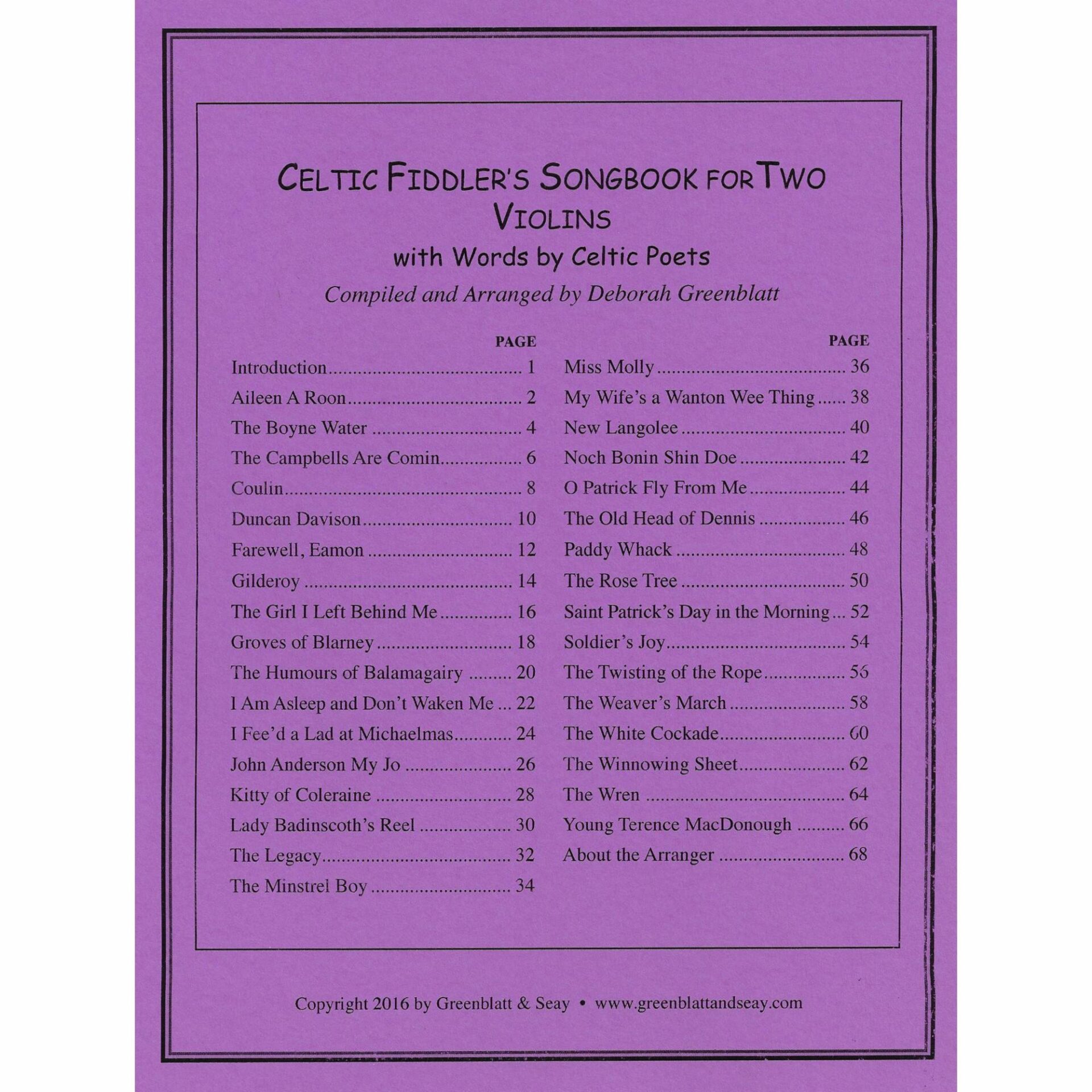 Celtic Fiddler's Songbook for Violin, Viola, or Cello - Southwest Strings
