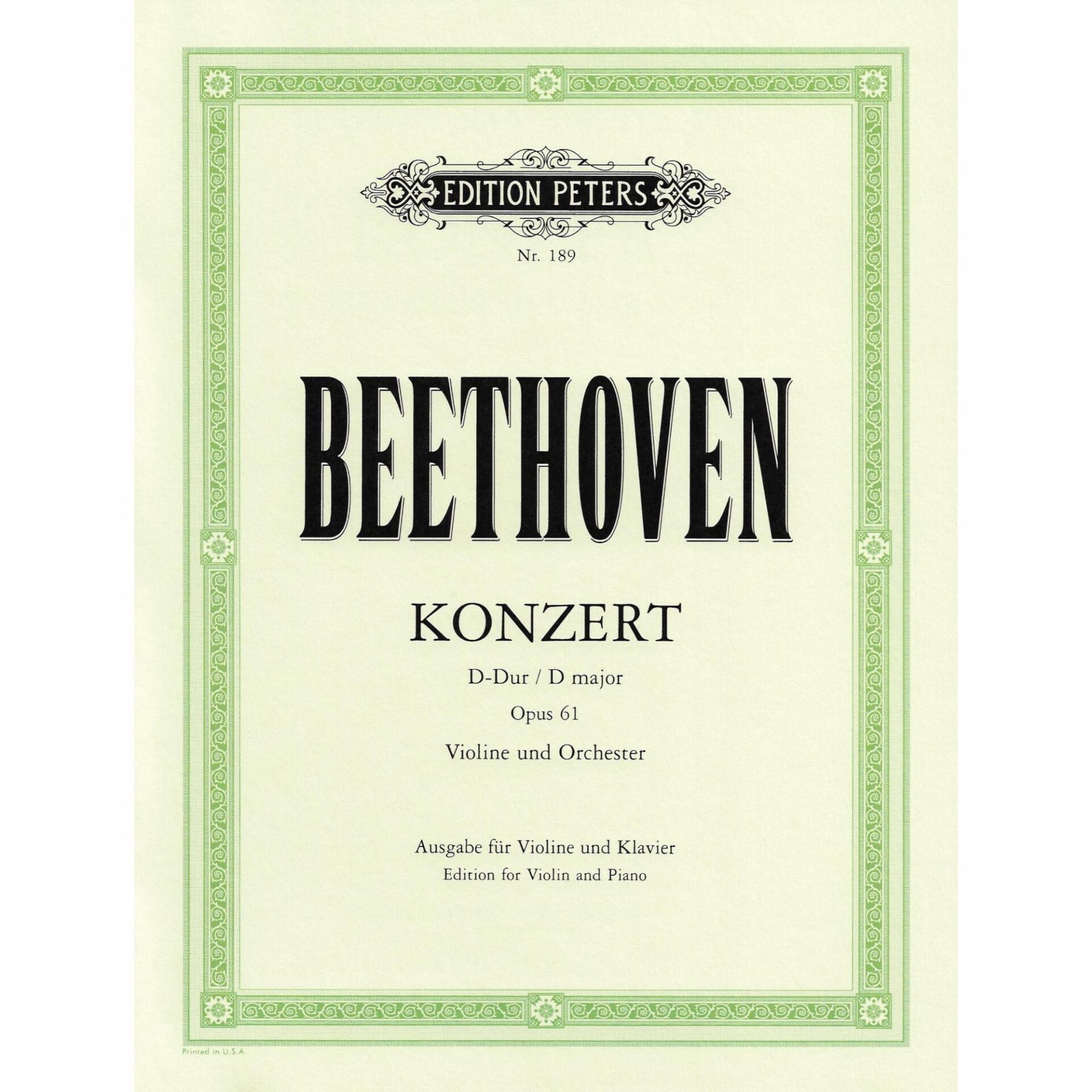 Beethoven - Concerto in D Major, Op. 61 for Violin and Piano ...