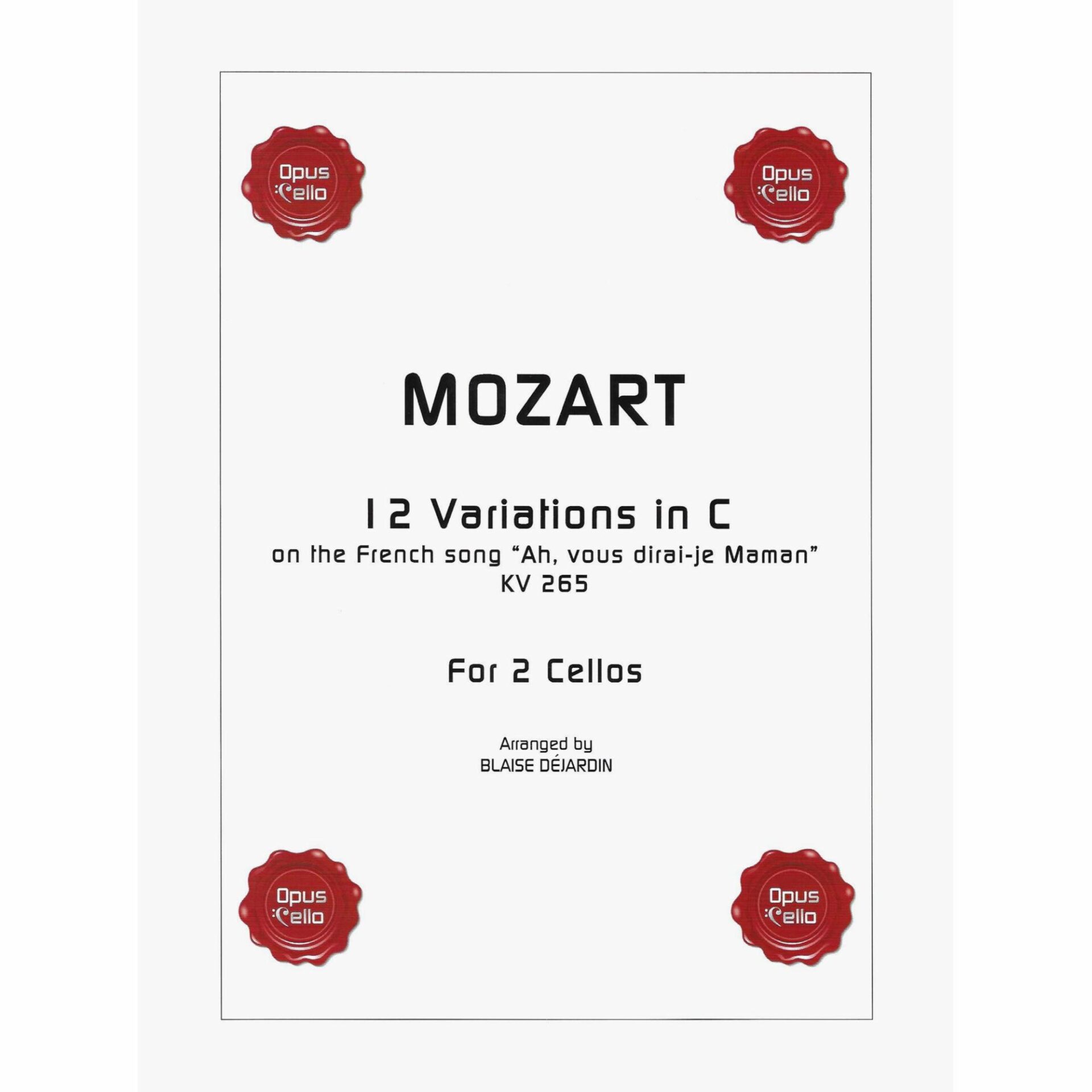 Mozart - 12 Variations in C for Two Cellos - Southwest Strings