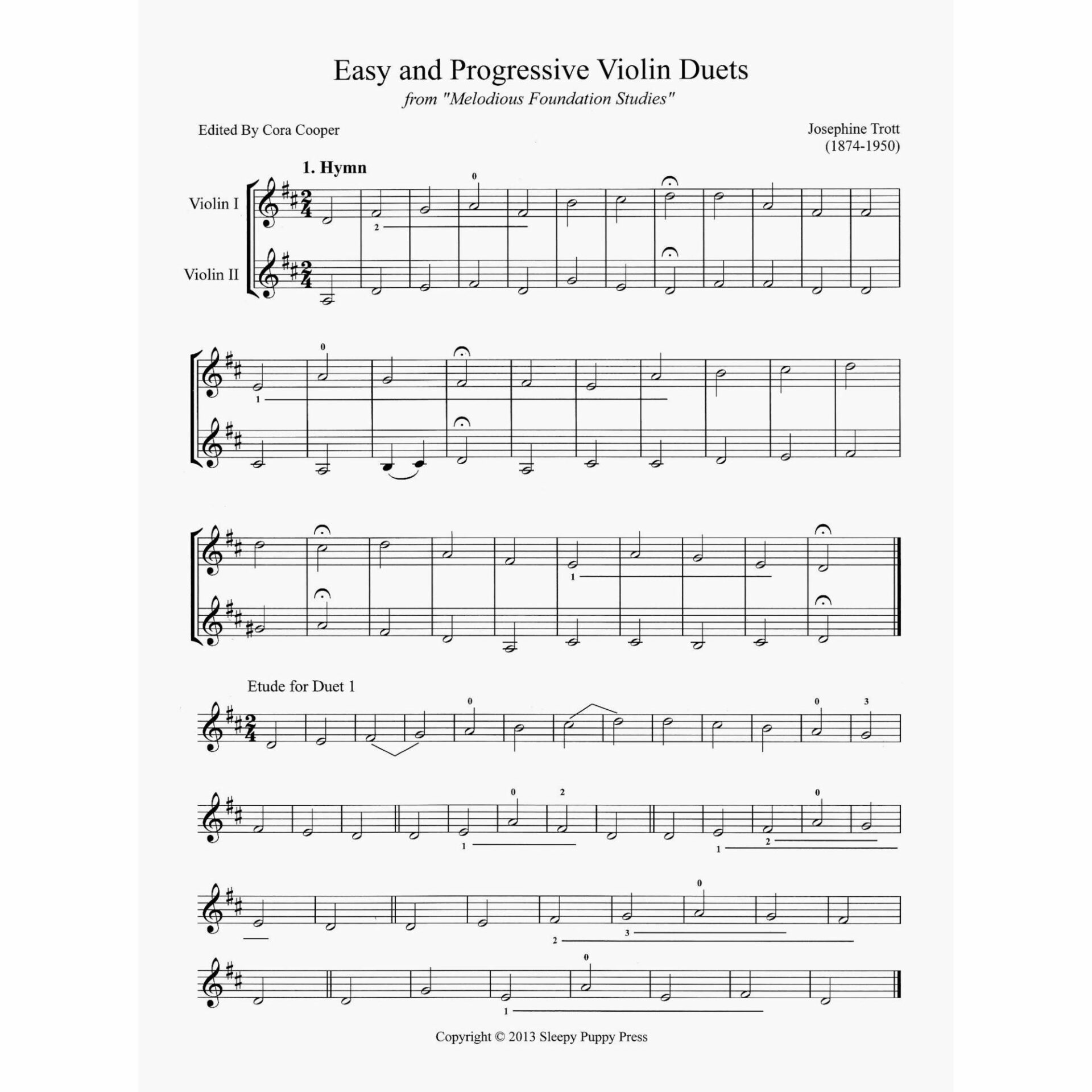 Trott - Easy and Progressive Violin Duets - Southwest Strings